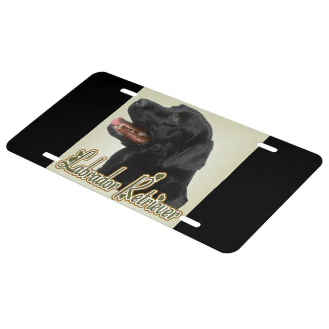 Black Labrador Retriever Art Gifts License Plate | Zazzle