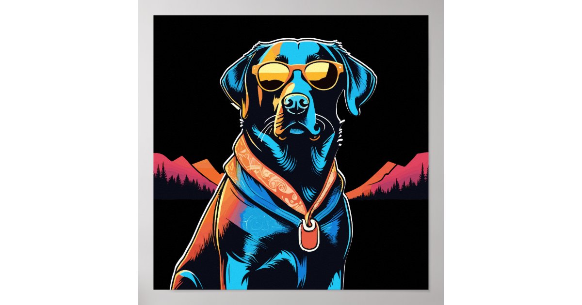 Black Labrador Retriever Art Poster | Zazzle