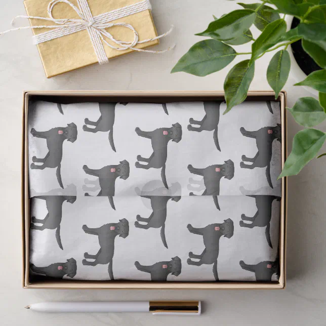 Black Labrador Retriever Cartoon Dog Pattern Tissue Paper | Zazzle