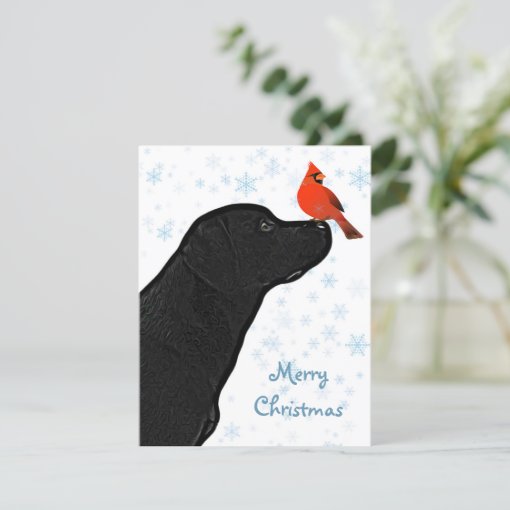 Black Labrador Retriever Christmas Holiday Card | Zazzle