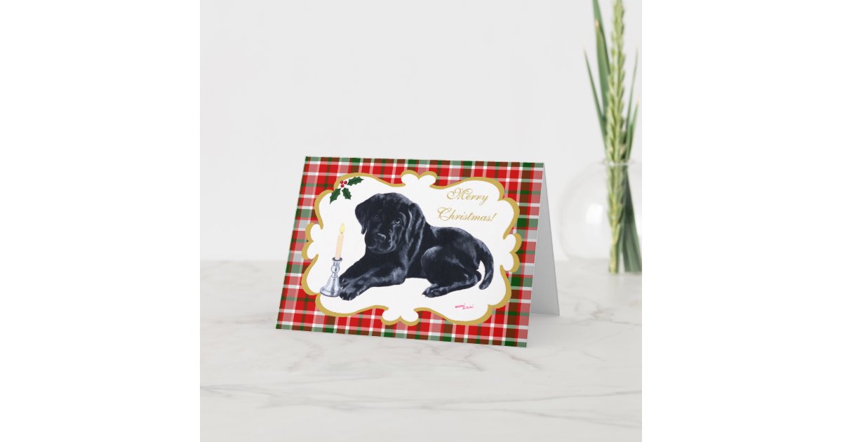 Black Labrador Retriever Christmas Holiday Card | Zazzle