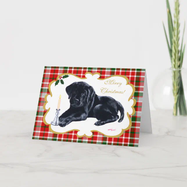 Black Labrador Retriever Christmas Holiday Card | Zazzle