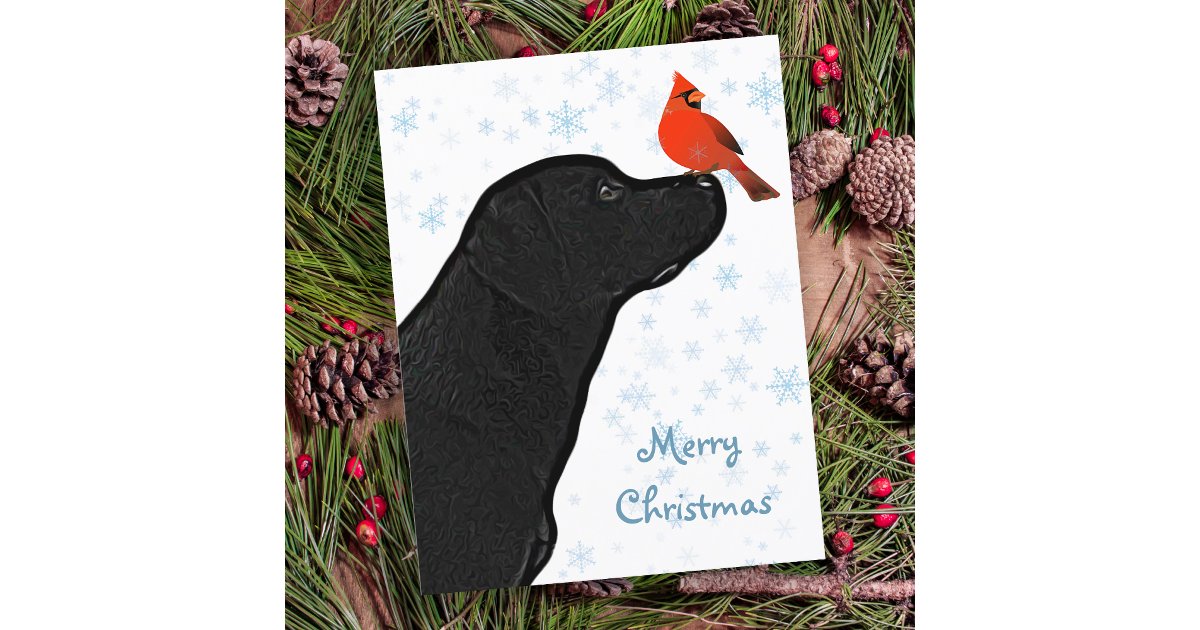 Black Labrador Retriever Christmas Holiday Card | Zazzle