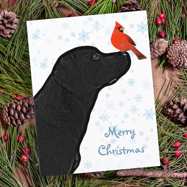 Black Labrador Retriever Christmas Holiday Card | Zazzle