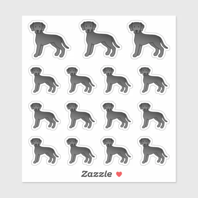 Black Labrador Retriever Cute Cartoon Dogs Sticker | Zazzle