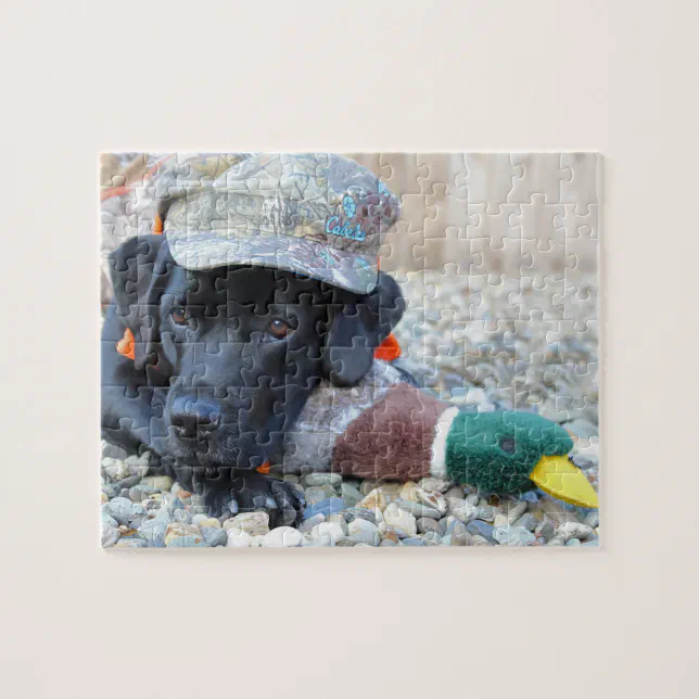 Black Labrador Retriever Cute Duck Hunting Dog Jigsaw Puzzle | Zazzle