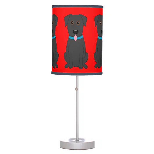 Black Labrador Retriever Design Table Lamp | Zazzle