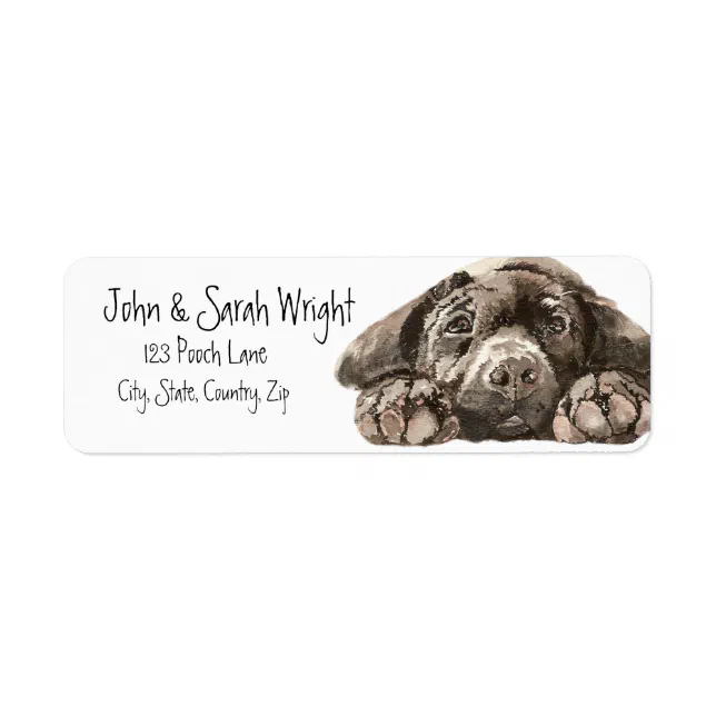 Black Labrador Retriever Dog Address Label | Zazzle