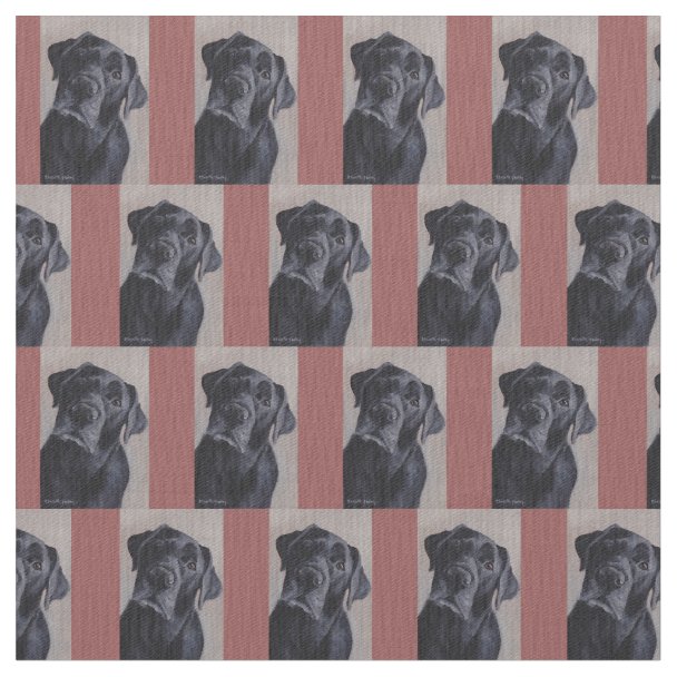 Black Labrador Retriever Puppy Fabric | Zazzle