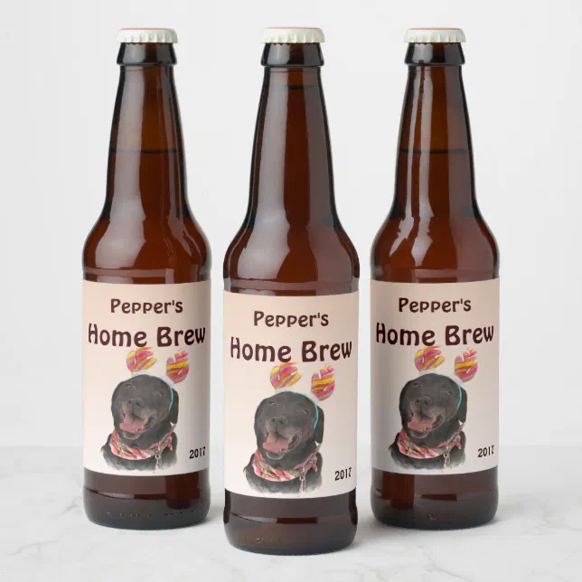 Black Labrador Retriever Dog Beer Label | Zazzle