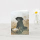 BLACK LABRADOR RETRIEVER DOG & DECOY DUCK ~ CARD | Zazzle