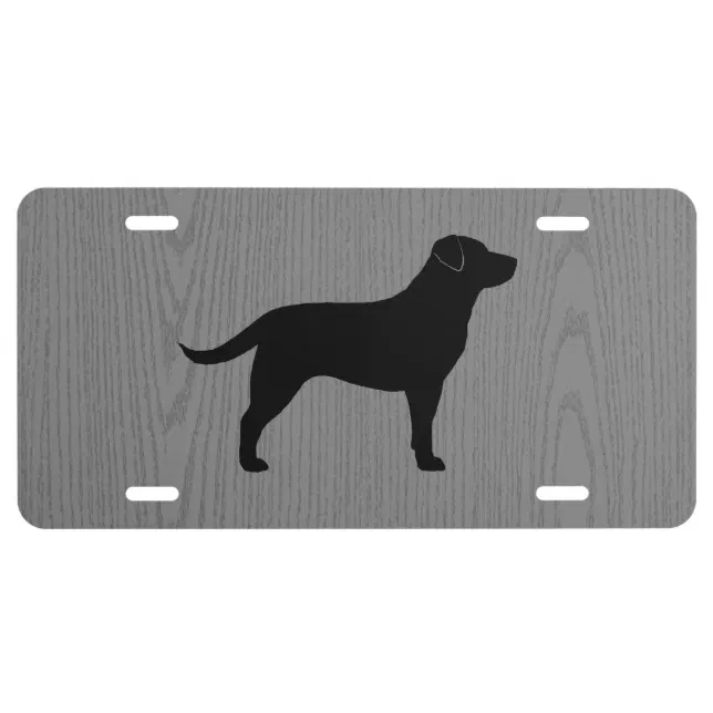 Black Labrador Retriever Dog Silhouette Novelty License Plate | Zazzle