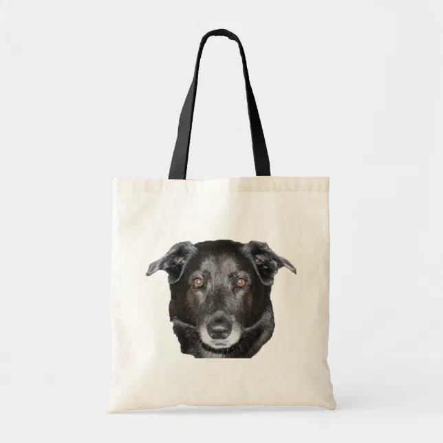 Black Labrador Retriever Face Dog Photo Tote Bag | Zazzle