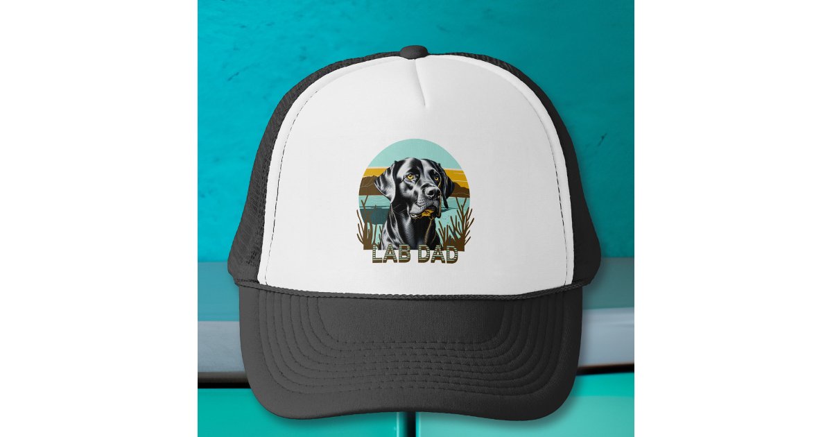Black Labrador Retriever | Lab Dad Trucker Hat | Zazzle