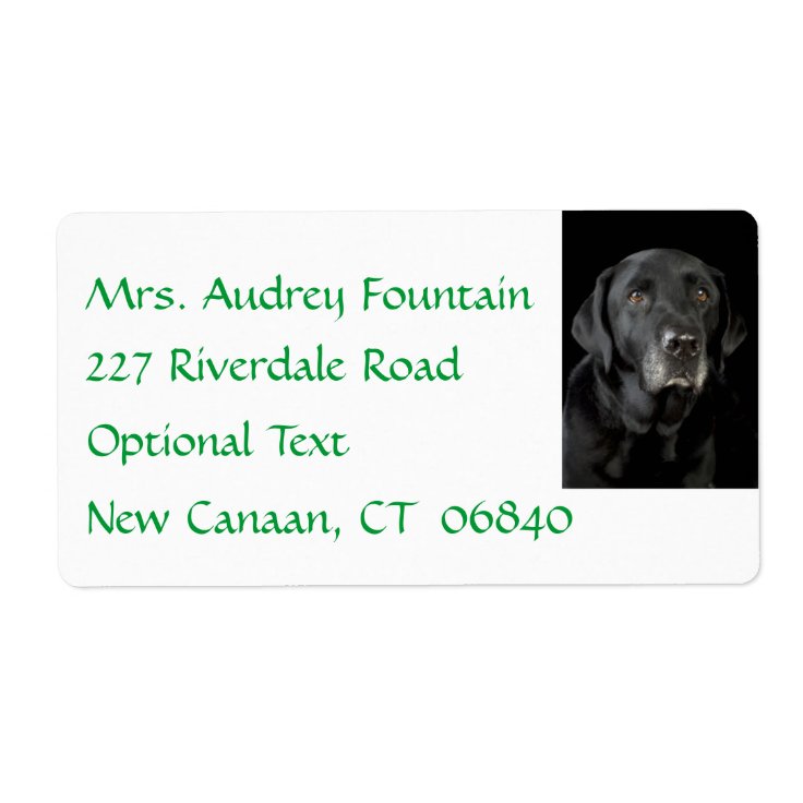 Black Labrador Retriever Return Name Address Label | Zazzle