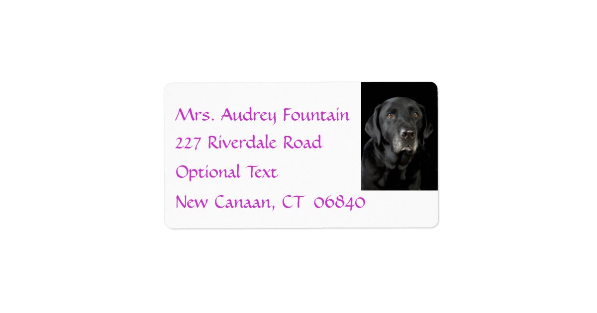 Black Labrador Retriever Return Name Address Label | Zazzle