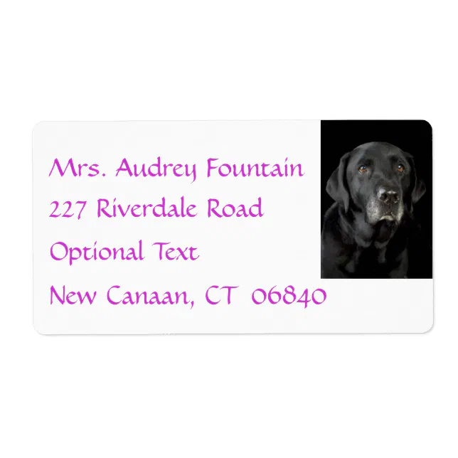 Black Labrador Retriever Return Name Address Label | Zazzle