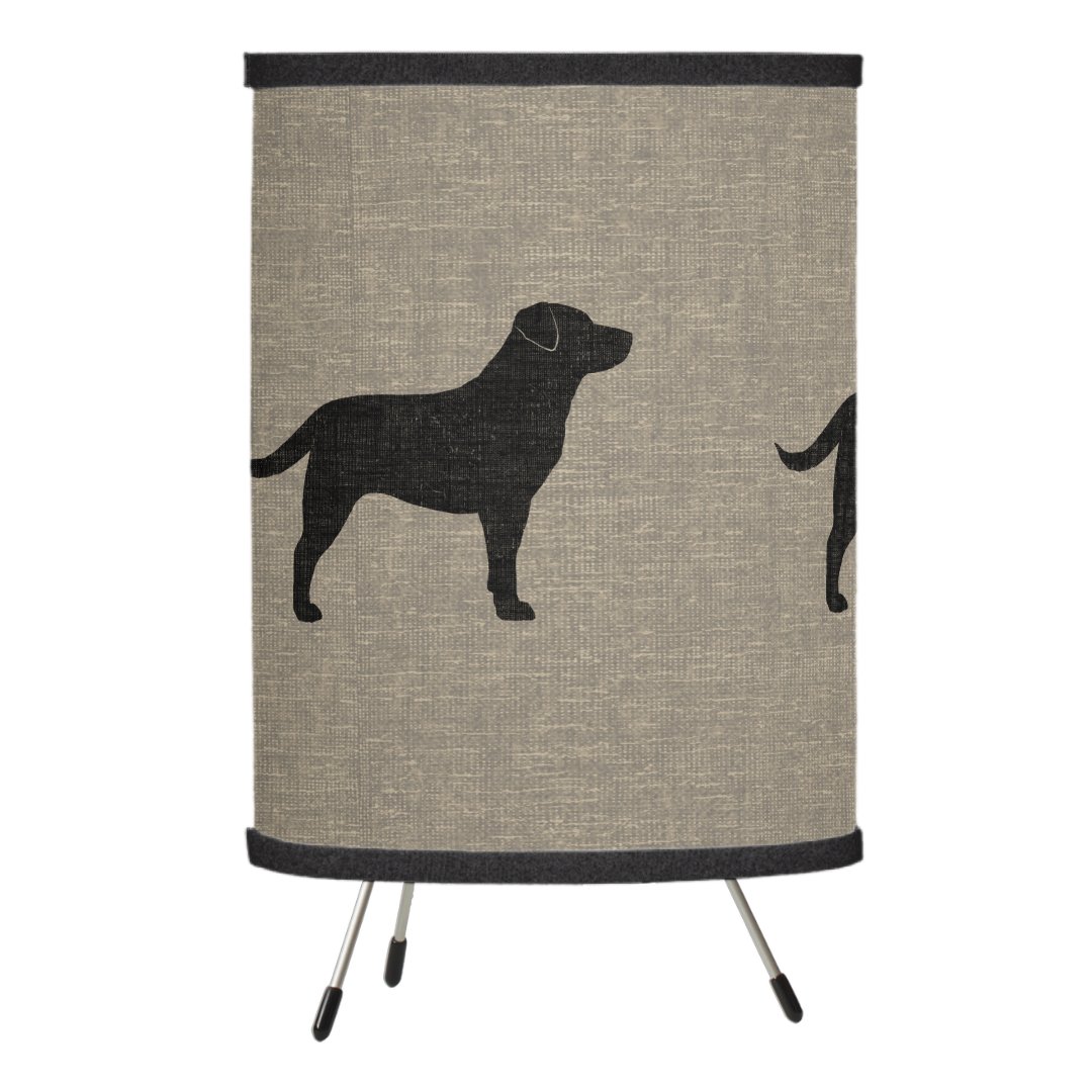 Black Labrador Retriever Silhouettes Tripod Lamp | Zazzle