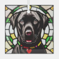 Black Labrador Retriever "Stained Glass" Glass Ornament | Zazzle