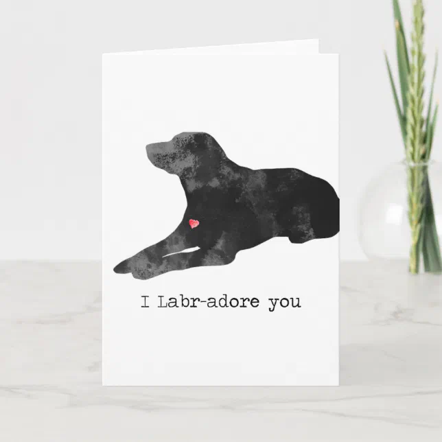 Black Labrador Retriever Valentine's Day Card | Zazzle