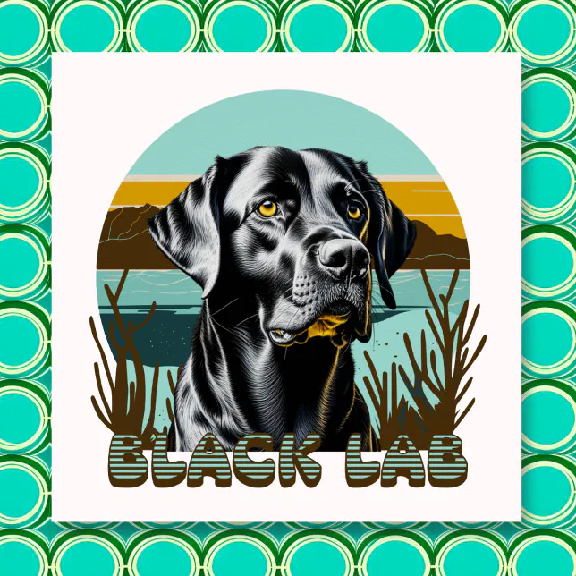 Black Labrador Retriever Vintage Text Poster | Zazzle