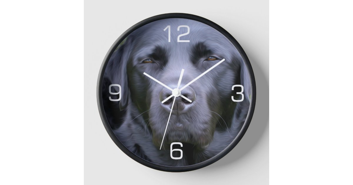 Black Labrador Retriever Wall Clock | Zazzle