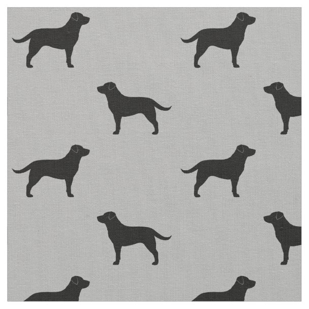 Black Labrador Retriever Dog Pattern Fabric | Zazzle