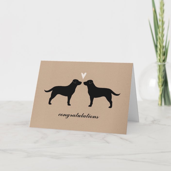 Black Labrador Retrievers Wedding Congratulations Card | Zazzle.com