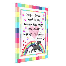 Black Labrador Trotting Rainbow Bridge art Canvas Print | Zazzle