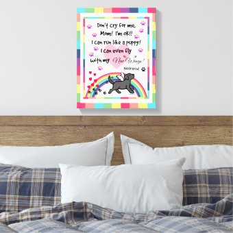Black Labrador Trotting Rainbow Bridge art Canvas Print | Zazzle