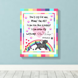 Black Labrador Trotting Rainbow Bridge art Canvas Print | Zazzle