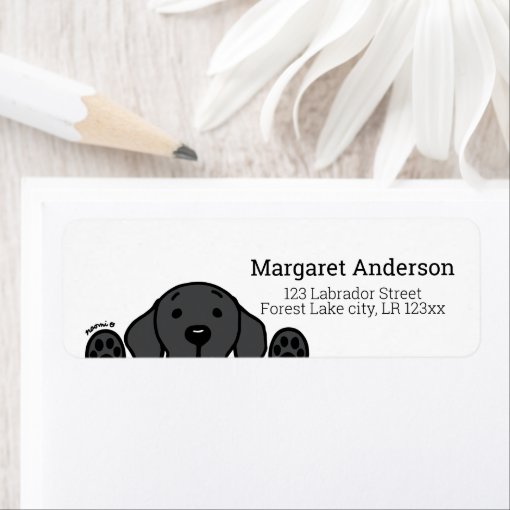 Black Labrador Watching Return Address Label | Zazzle