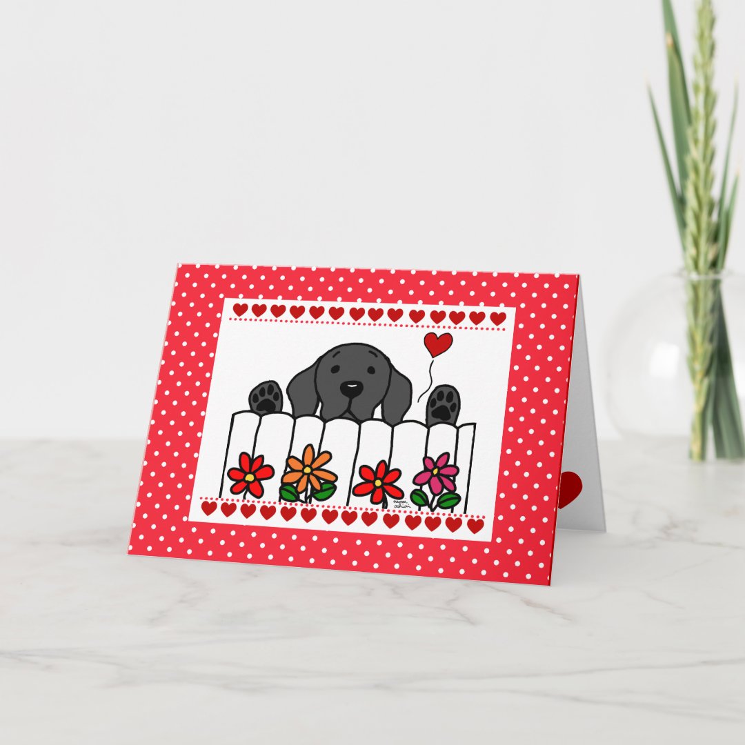 Black Labrador watching you Valentine Holiday Card | Zazzle