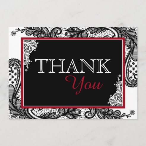 Goth Black Thank You Cards | Zazzle