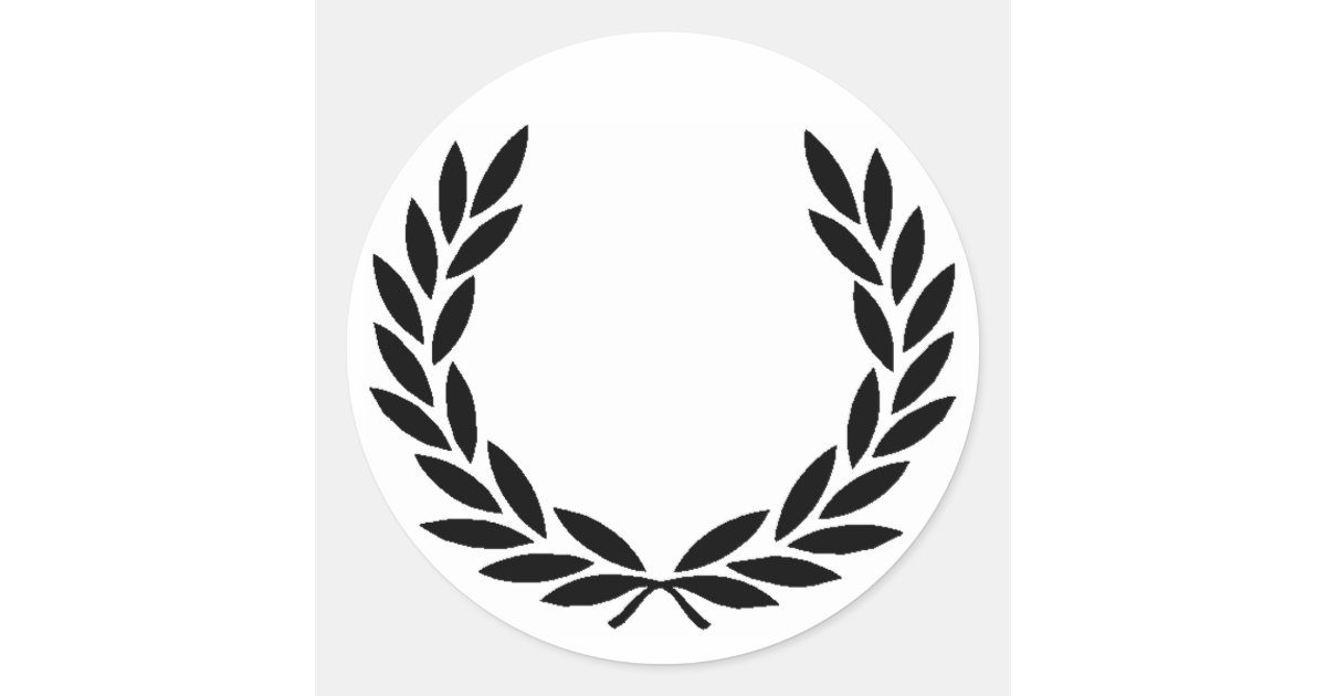 Black Laurel Wreath Sticker | Zazzle