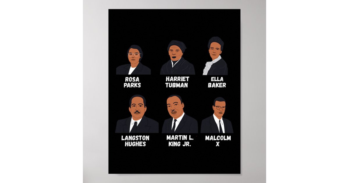 Black Leaders Inspiring Black History African Amer Poster | Zazzle