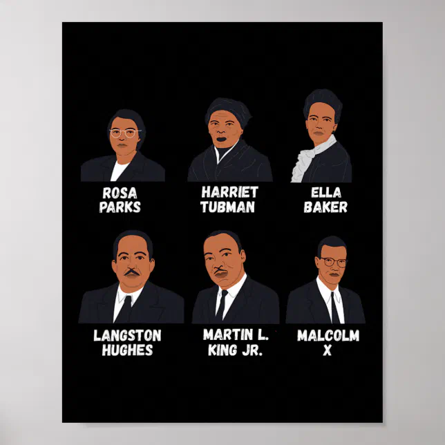 Black Leaders Inspiring Black History African Amer Poster | Zazzle