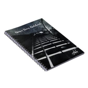 Black Leather Grunge Bass Guitar Personalized Notebook | Zazzle