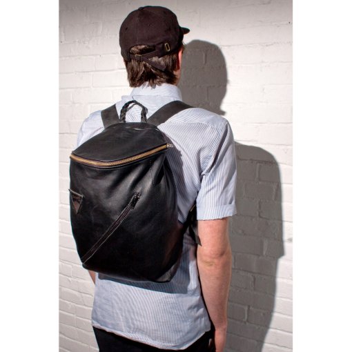 Black Leather Oscar Backpack With Custom Interior | Zazzle