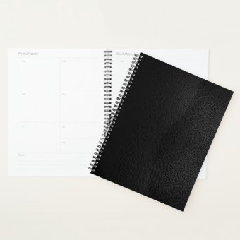 Black Leather Planner | Zazzle