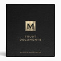 Black Leather Print Trust Document Binder | Zazzle