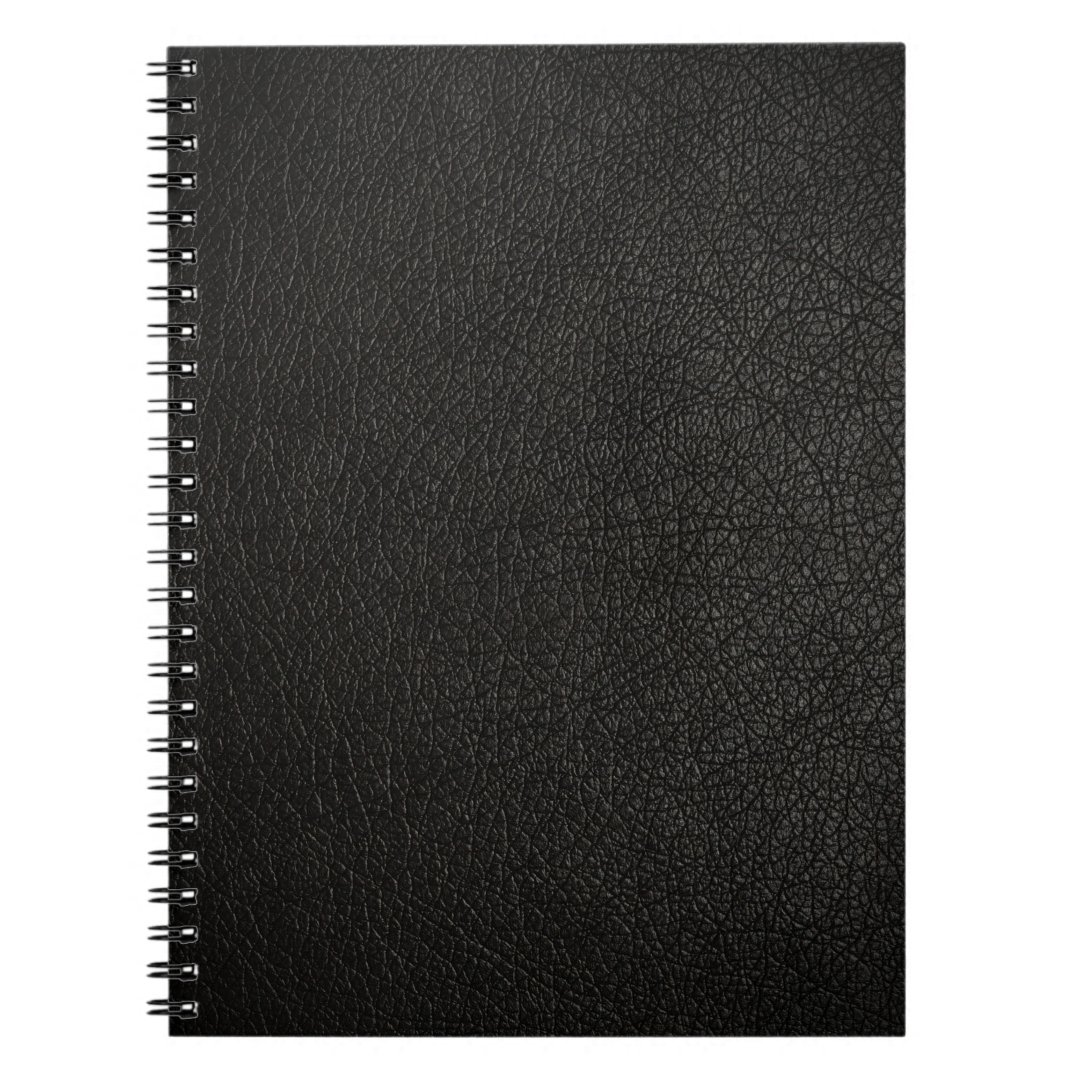 Black Leather Texture Background Notebook | Zazzle