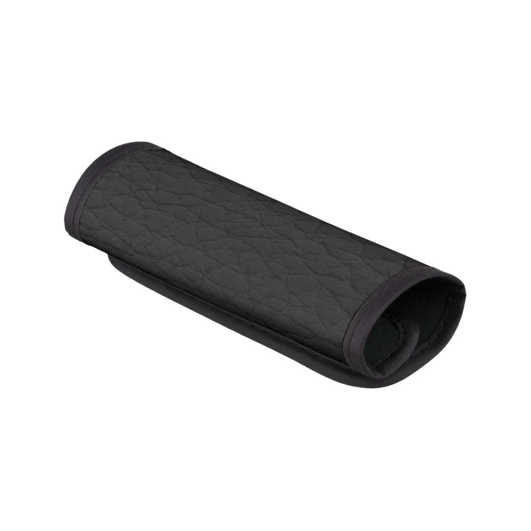Black Leather Texture Luggage Handle Wrap | Zazzle