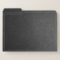 Black Leather Texture & Stitching File Folder | Zazzle