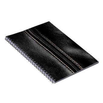 Black Leather with Zipper Notebook | Zazzle