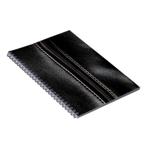 Black Leather with Zipper Notebook | Zazzle