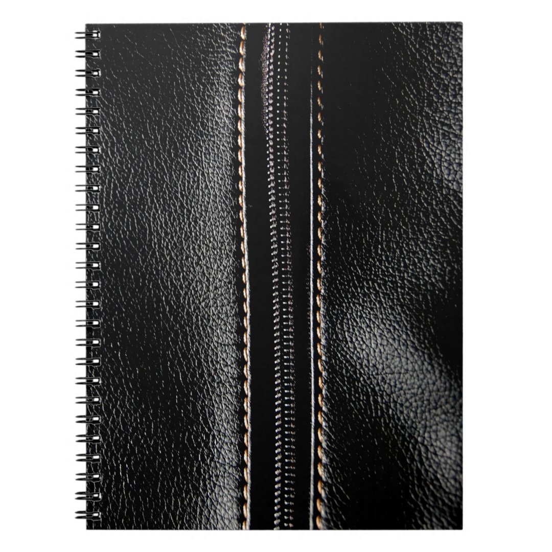 Black Leather with Zipper Notebook | Zazzle
