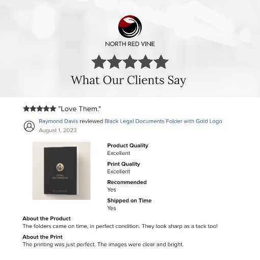 Black Legal Documents Folder with Gold Logo | Zazzle