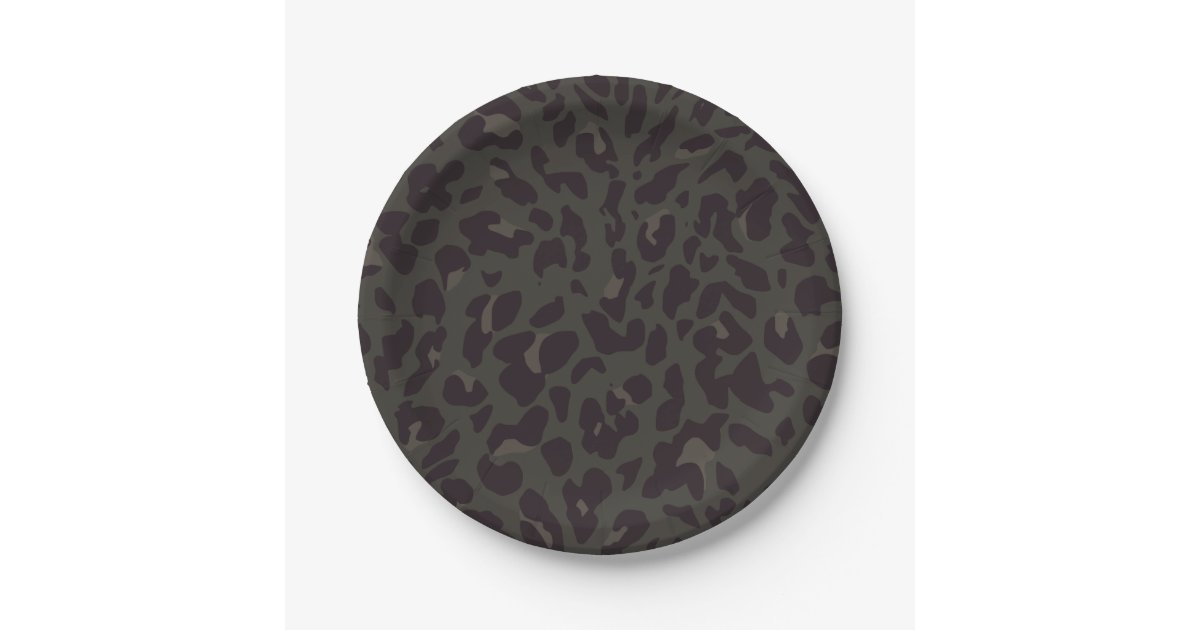 Black Leopard Paper Plates | Zazzle