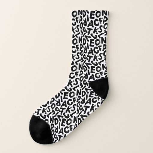 Black Letter Collection Mix N Match All-Over Socks | Zazzle